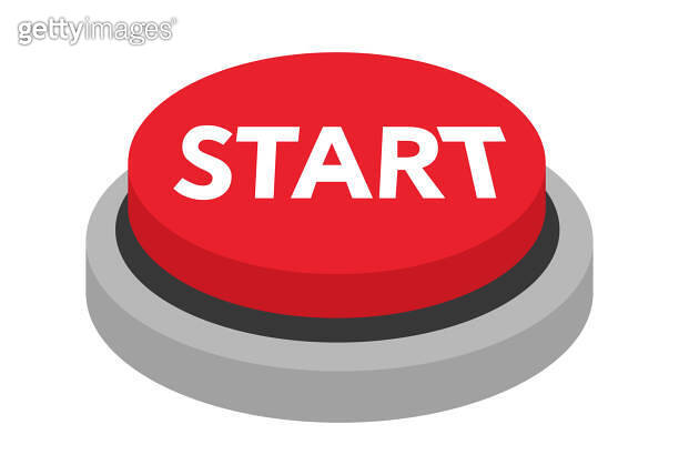 Red start button in flat design on white background. 이미지 (1993983153 ...
