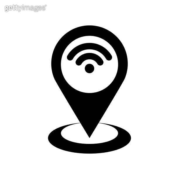 Wi-Fi Map pin. Internet connection spot pointer - vector element. 이미지 ...