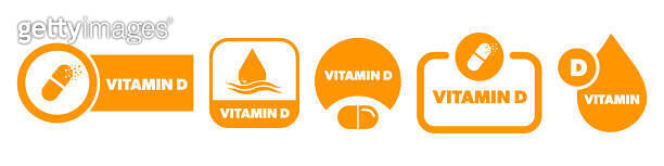 Vitamin D vector labels isolated on white. Vitamin stickers set. 이미지 ...