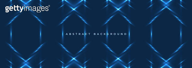 Dark blue wide abstract horizontal technology banner background with ...
