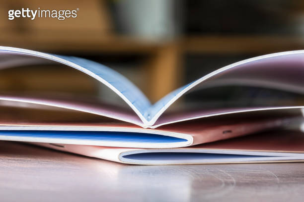 Opened Notebook On Top Stack Of Notebooks 이미지 (2153339906) - 게티이미지뱅크