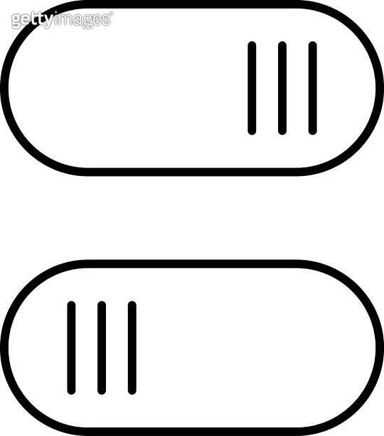 Set of toggle icons. Toggle switch line icon. Switch on and off slider. Switch Button Icon for ...