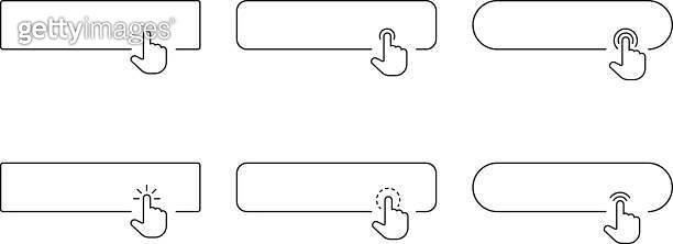 Click Blank Button with pointer clicking. Mouse Pointer Pictogram ...