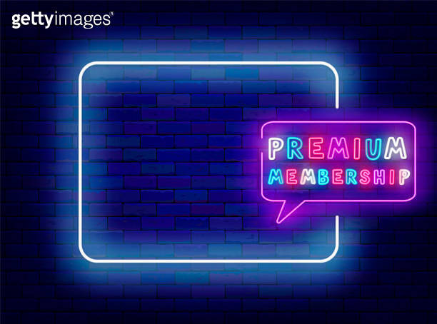 Premium membership neon poster. Members only flyer. Luxury access for ...