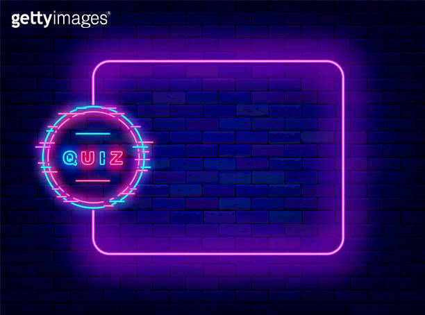 Quiz neon advertising. Television show and game. Guess song trivia ...