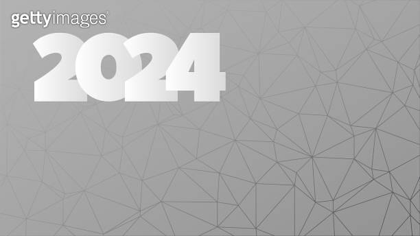 2024 year sign. Triangle pattern. Vector gradient gray background for ...