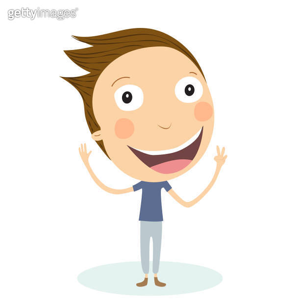 Boy showing ok gesture cartoon character. Sign language, gesticulation ...