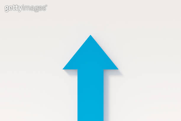 Blue arrow up. 이미지 (2151256375) - 게티이미지뱅크
