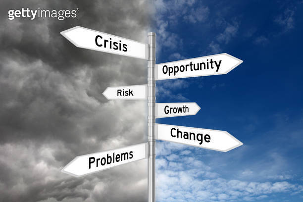 Crisis opportunity recovery recession directional sign choice change ...