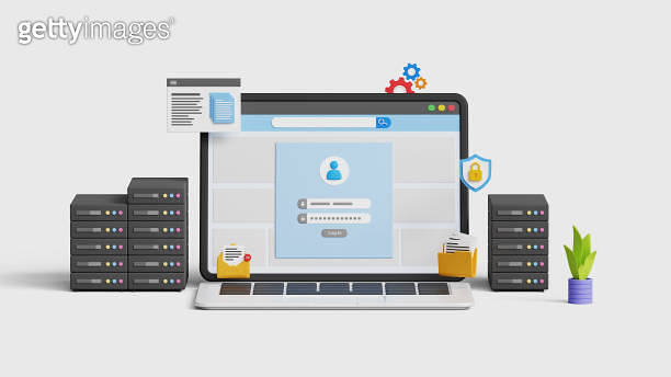 Global cloud computing and database technology. Big data server. Cloud ...