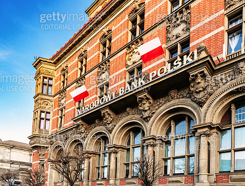 Narodowy Bank Polski, facade of the building of the National Bank of ...