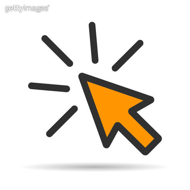 Click arrow mouse shadow icon, web button cursor. Digital design vector ...
