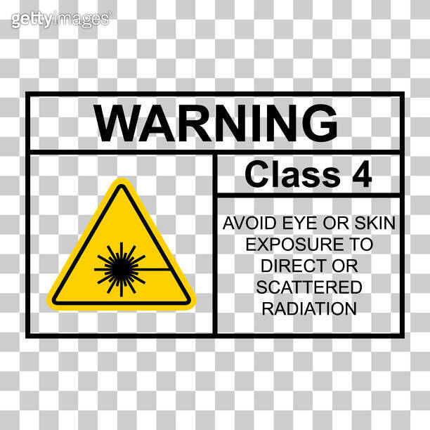 Laser radiation danger class 4 label icon, safety information symbol ...