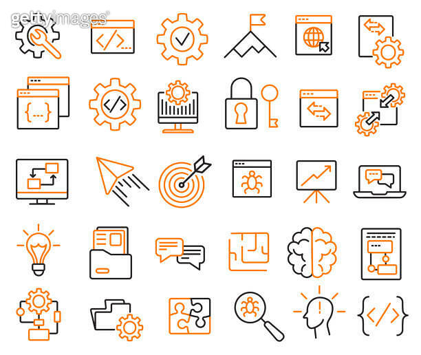 Comprehensive Software Development and Project Management Icons Set in ...
