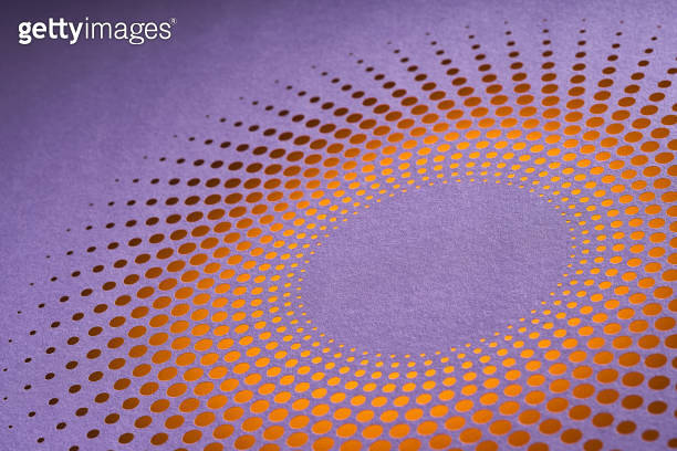Gradient Dot Pattern Cutout in Purple and Orange, Forming a Radiant ...