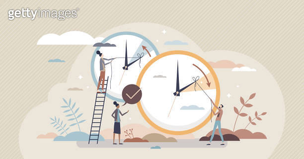 Daylight saving time and change clock to one hour back tiny person ...