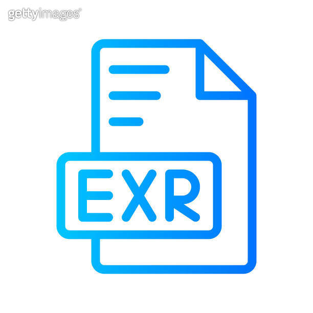 Exr Document file picture gradient icon. format file type icons symbol ...