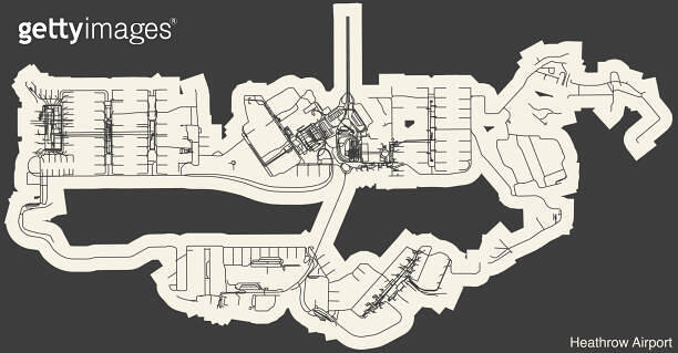 Terminals layout plan of the HEATHROW AIRPORT (EGLL, LHR), LONDON 이미지 ...