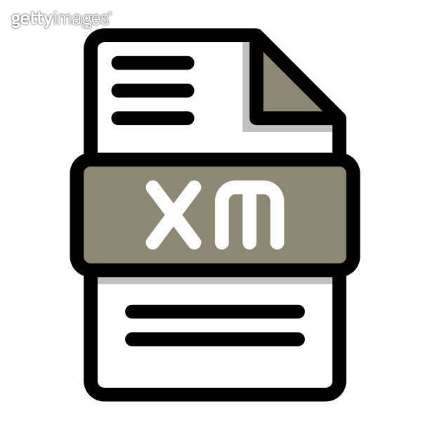 Xm file icon. flat audio file, icons format symbols. Vector ...