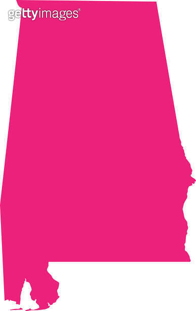 Pink detailed map of Alabama, USA 이미지 (2161175170) - 게티이미지뱅크