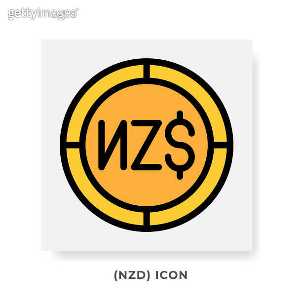 Dollar NZD Currency Icon. New Zealand Financial Symbol Flat Icons, in ...