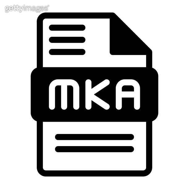 Mka file icon. Audio format symbol Solid icons, Vector illustration ...