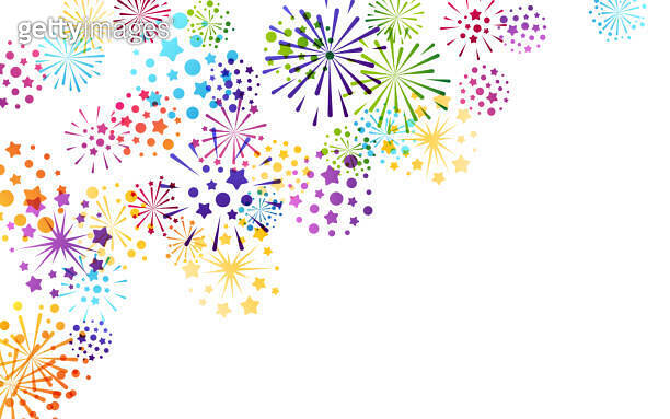 Fireworks corner border. Design element from explosion flashes ...