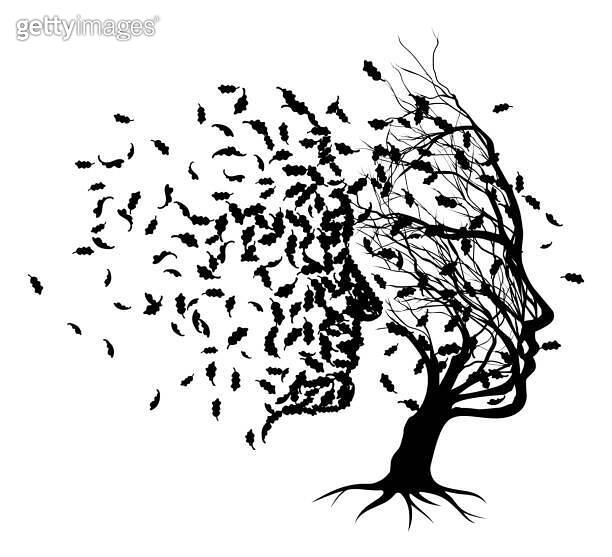 Optical Illusion Tree Man Woman Couple Faces (1912421439) - 게티이미지뱅크