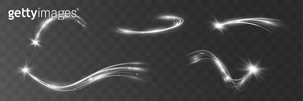 Light white wave shine effect,vector glow line sparkle shine. Silver ...