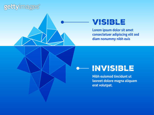 Iceberg Vector Infographic for Risk Management 이미지 (2020165876) - 게티이미지뱅크
