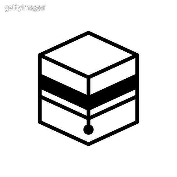 A simple line drawing of Kaaba (2180688400) 일러스트, 무료 일러스트 - 게티이미지뱅크