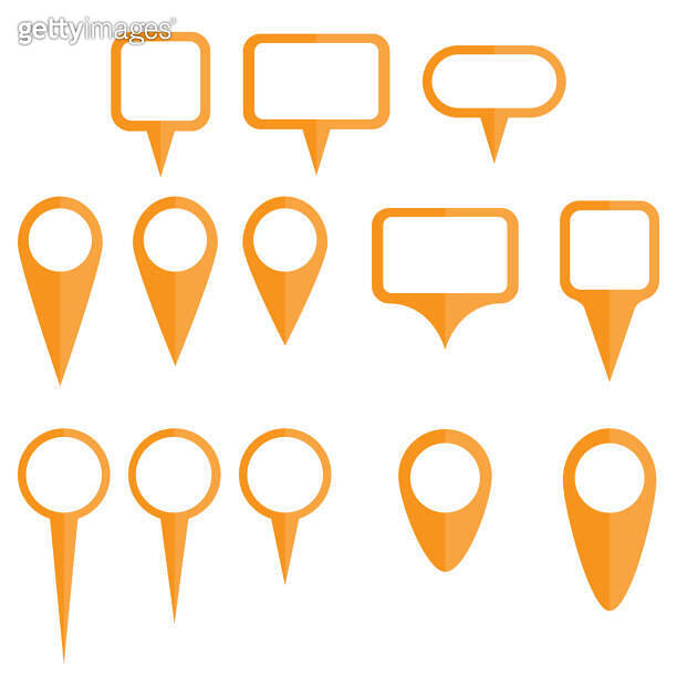 Map pin place marker. Modern Map marker pointer logo icon set. GPS pin ...