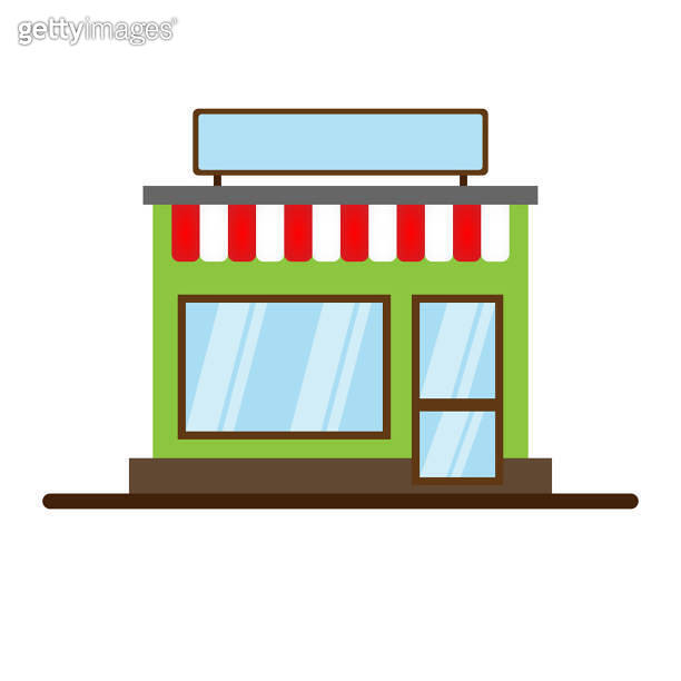 Storefront in the city vector illustration, store building on town ...