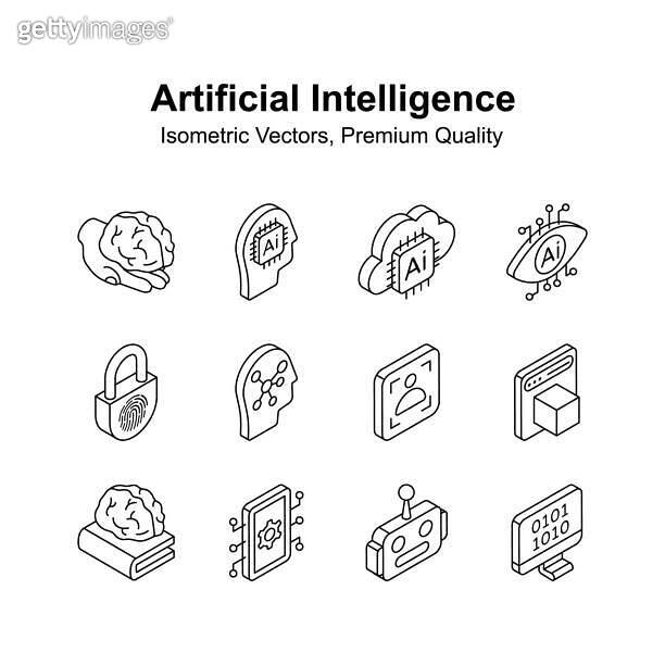 Get this amazing isometric icons set of artificial intelligence, ready ...