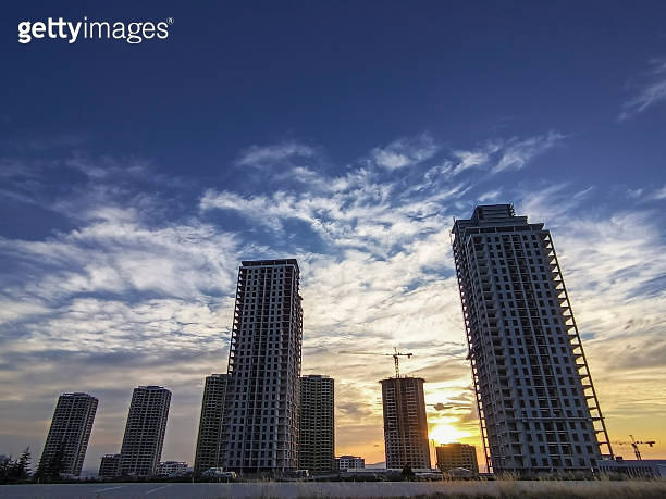New residential high-rise buildings under construction in Ankara/TURKEY ...