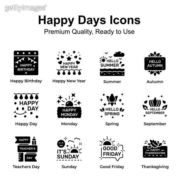 Pack of happy days icons, ready to use in websites and mobile apps. 이미지 ...
