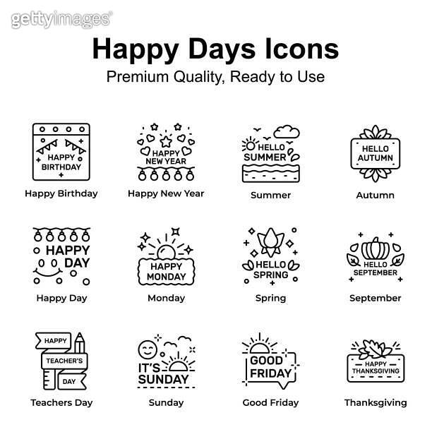 Pack of happy days icons, ready to use in websites and mobile apps. 이미지 ...