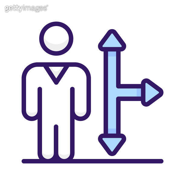 A visual representation of a person making choices among multiple ...