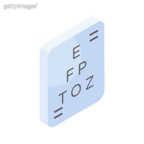 Premium quality isometric vector of eye chart, eye test icon ...