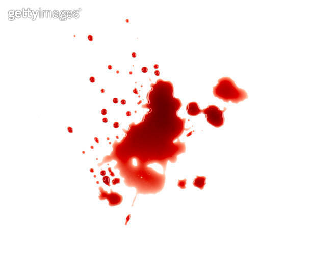 Real blood with drops, spray, splashes as texture isolated on white ...