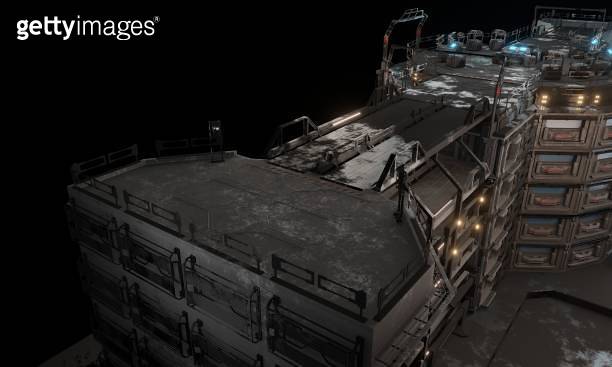 View of top floors on base of operations headquarter building 이미지 ...