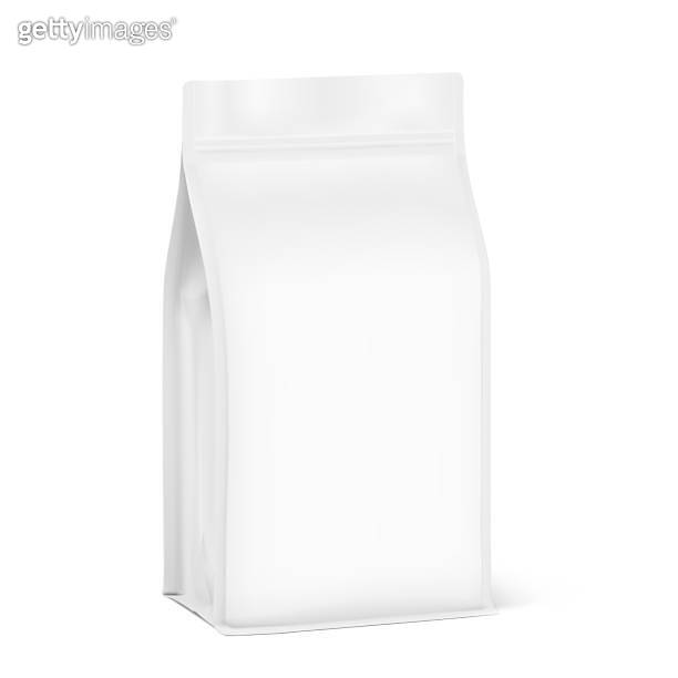 Vertical flat bottom gusset bag with zip lock mockup. 이미지 (2125200055 ...