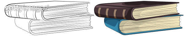 Two stacked books in a simple vector style 이미지 (2026919126) - 게티이미지뱅크