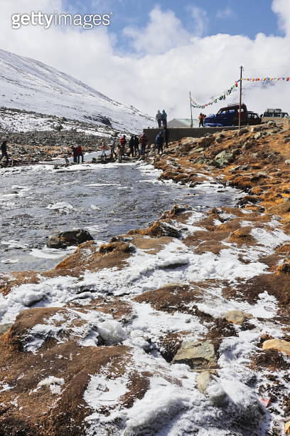 zero point, a popular tourist destination in north sikkim surrounded by ...
