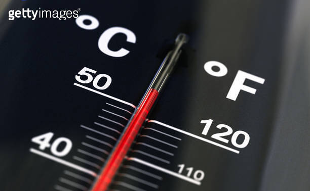 Extreme heat, heatwave with temperatures more than 50 degree Celsius or ...