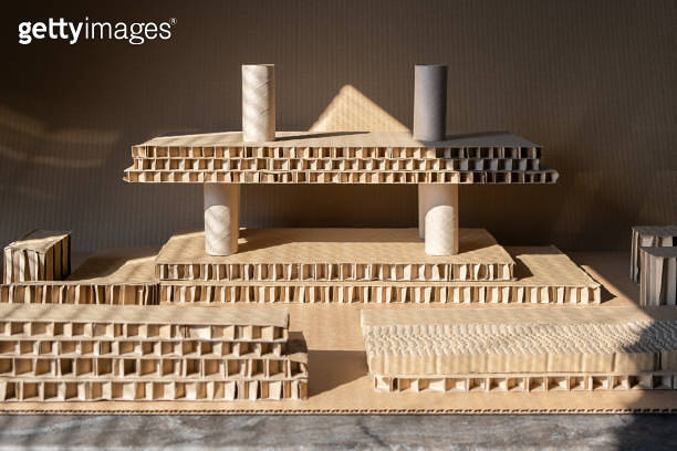 Cardboard packing material. corrugated paper sheets made from cellulose ...