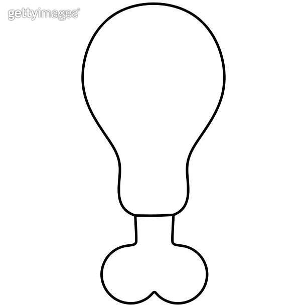 Chicken drumstick line art. Vector illustration with food theme and ...