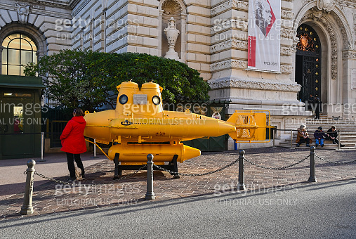 Two-seater yellow submarine, created to search for red coral in the ...