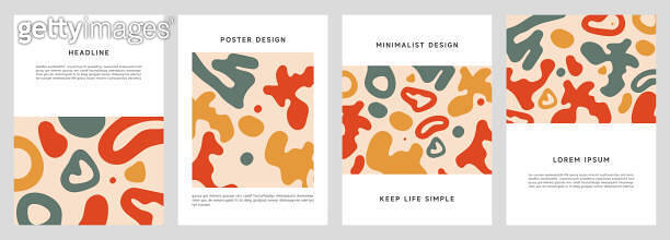 abstract fashion hand drawn curve smooth pattern background for poster ...