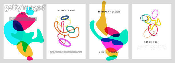 abstract fashion hand drawn curve smooth pattern background for poster ...